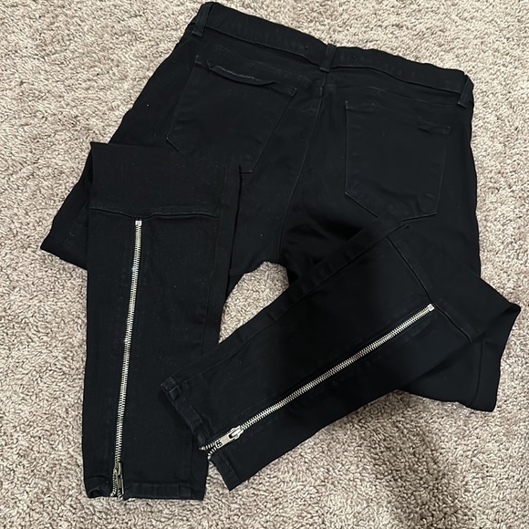 J Brand | Jeans | J Brand Black Skinny Jeans With Zippers On The Back ...